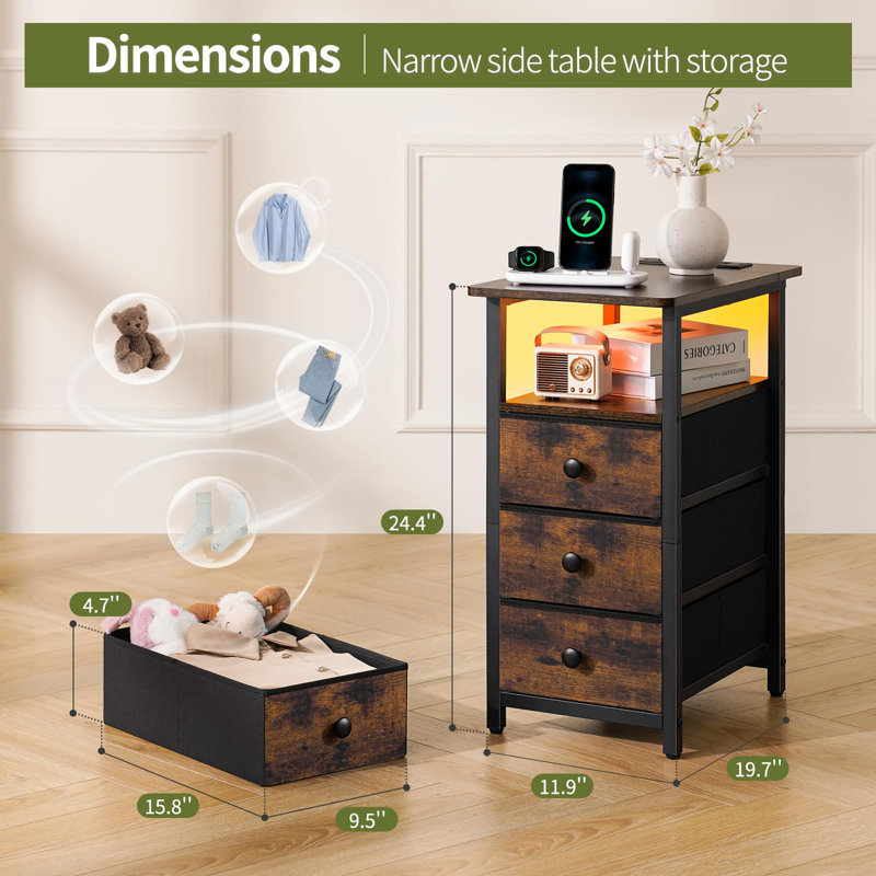 Pillar end table with storage wrought studio store